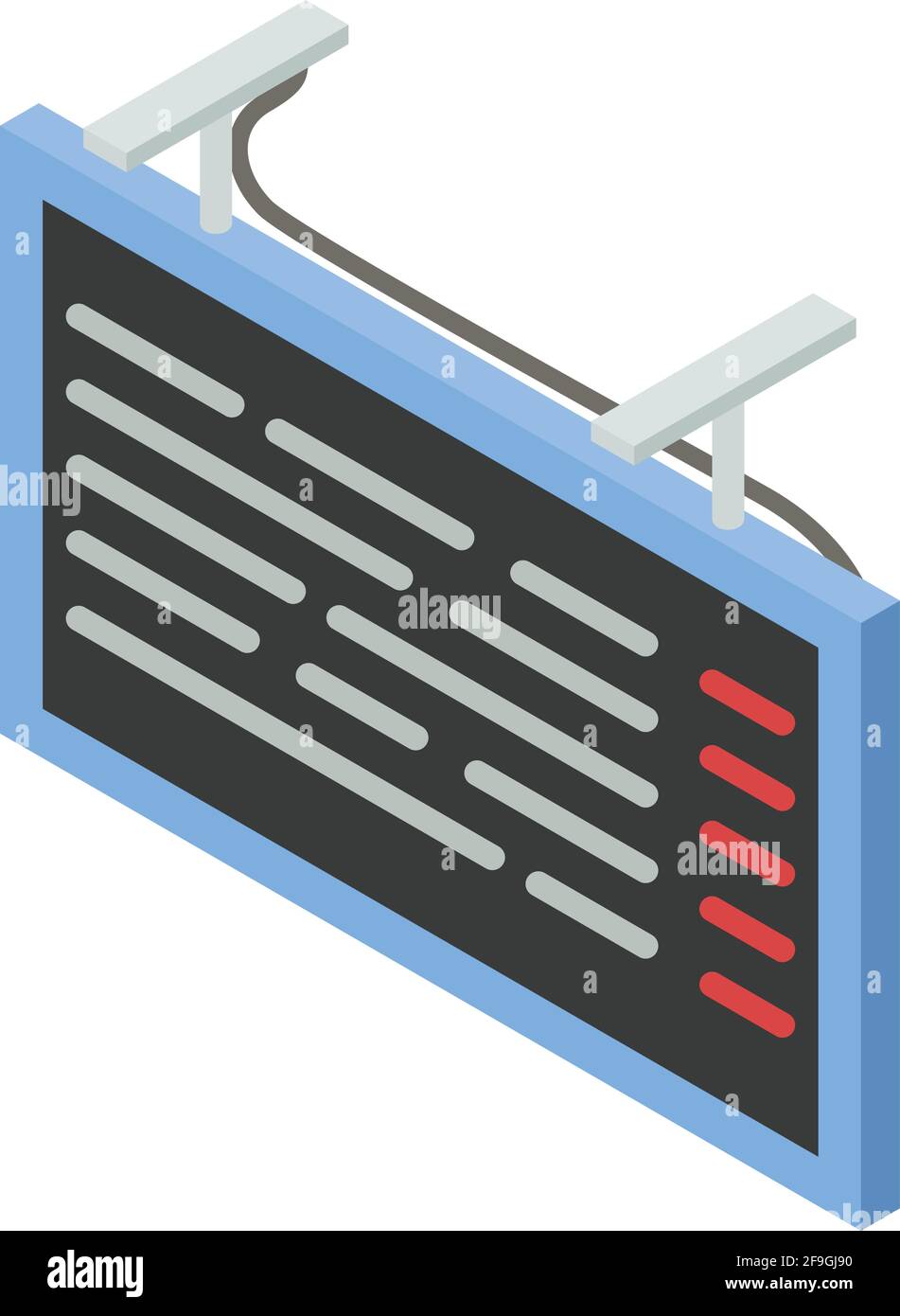 Railway station board icon. Isometric of Railway station board vector ...