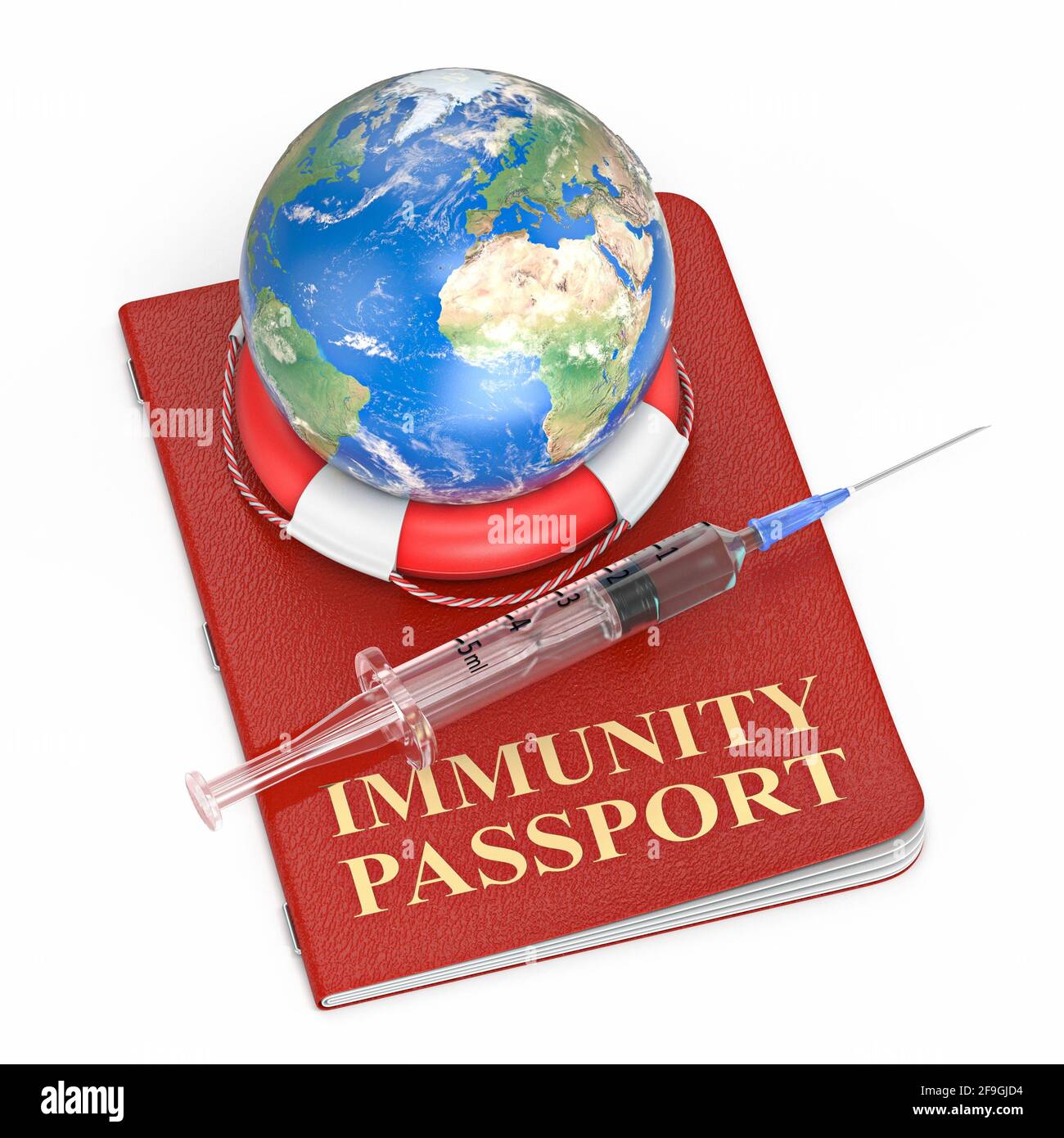 Immunity passport concept 3D render illustration isolated on white ...