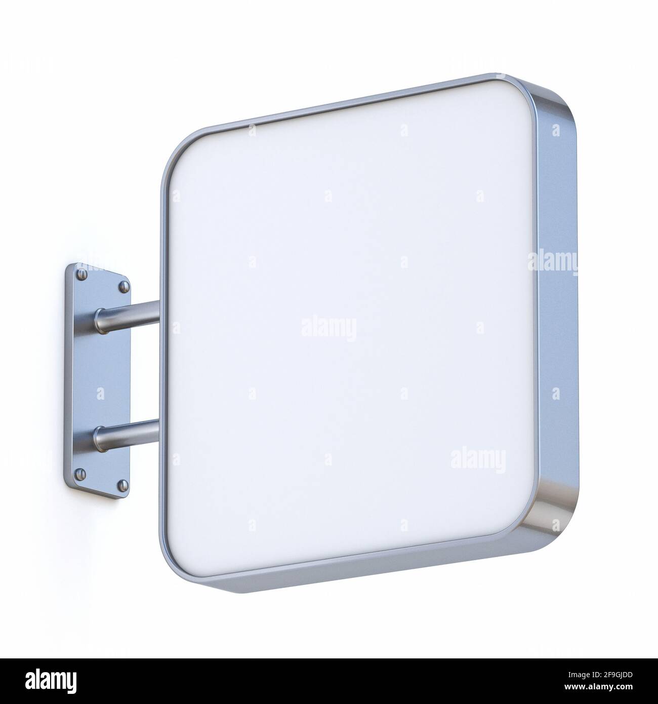 Square signboard 3D render illustration isolated on white background ...