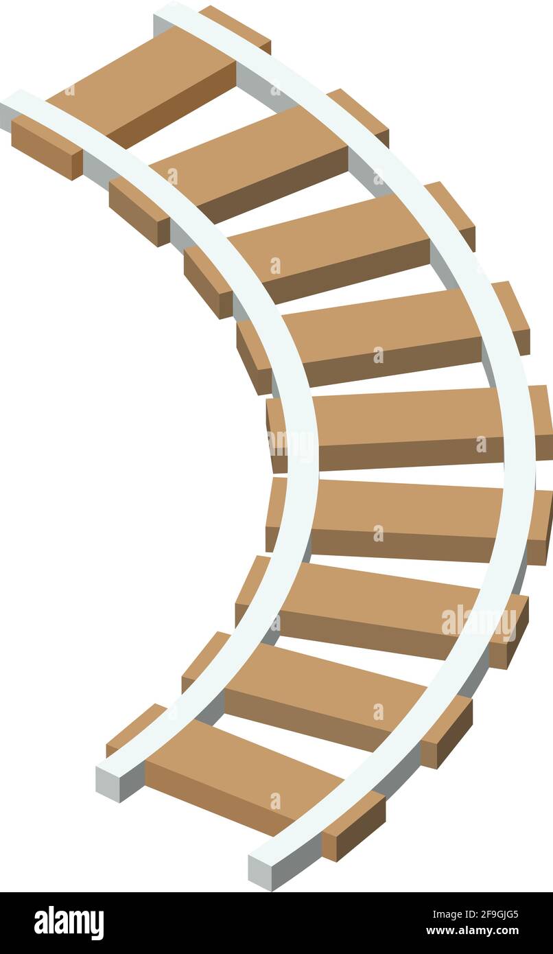 Railway line icon. Isometric of Railway line vector icon for web design ...