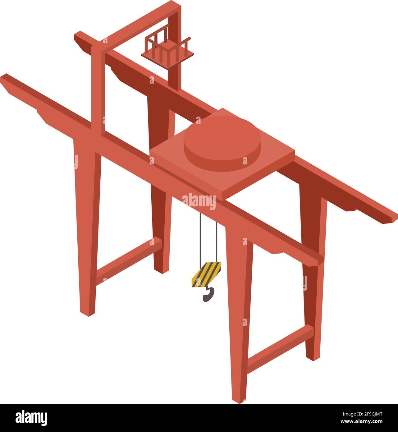 Railway track crane icon. Isometric of Railway track crane vector icon ...