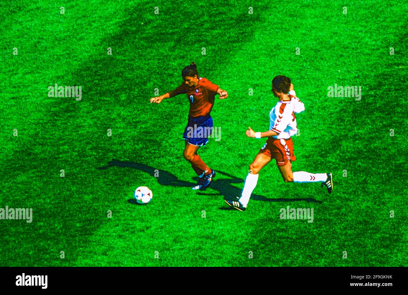 Mia Hamm, #9 (USA) competing at the 1999 Women's World Cup Soccer Stock ...