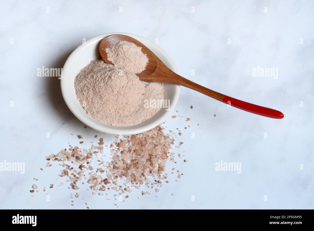 Salt, ground natural salt in shell and salt crystals, Germany Stock ...