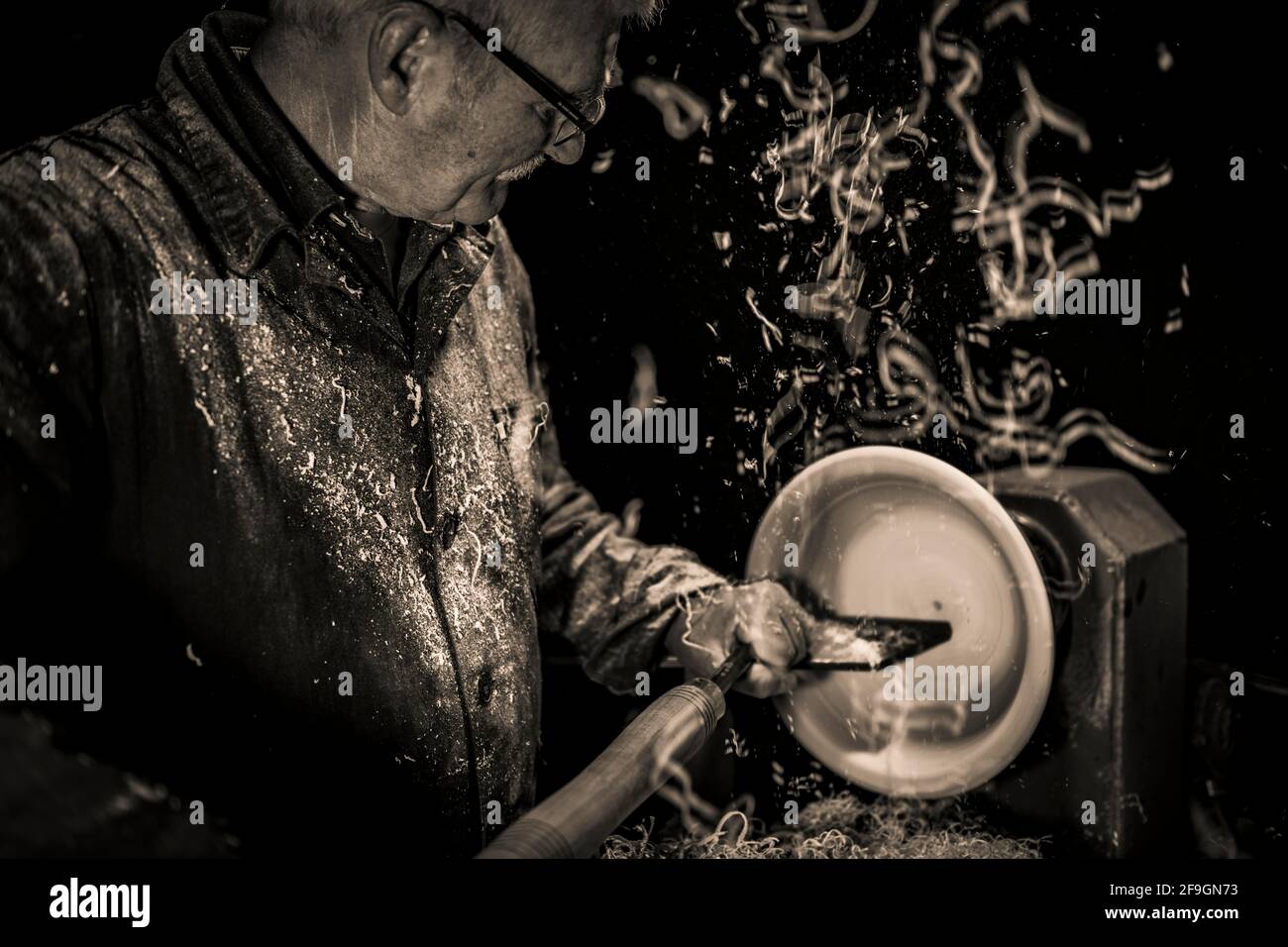 Wood turner at work, Germany Stock Photo - Alamy