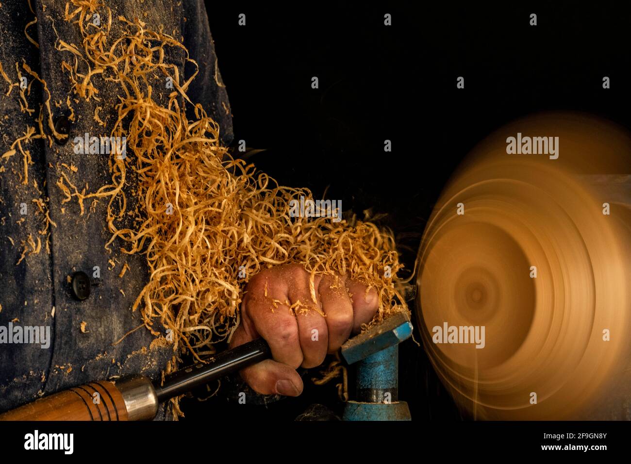 Wood turner at work, Germany Stock Photo - Alamy