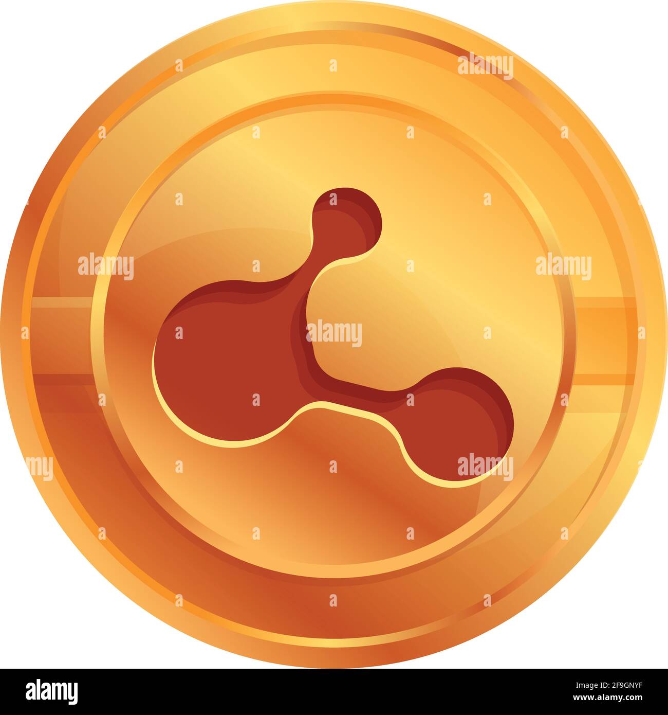 Ripple cryptocurrency icon. Cartoon of Ripple cryptocurrency vector ...