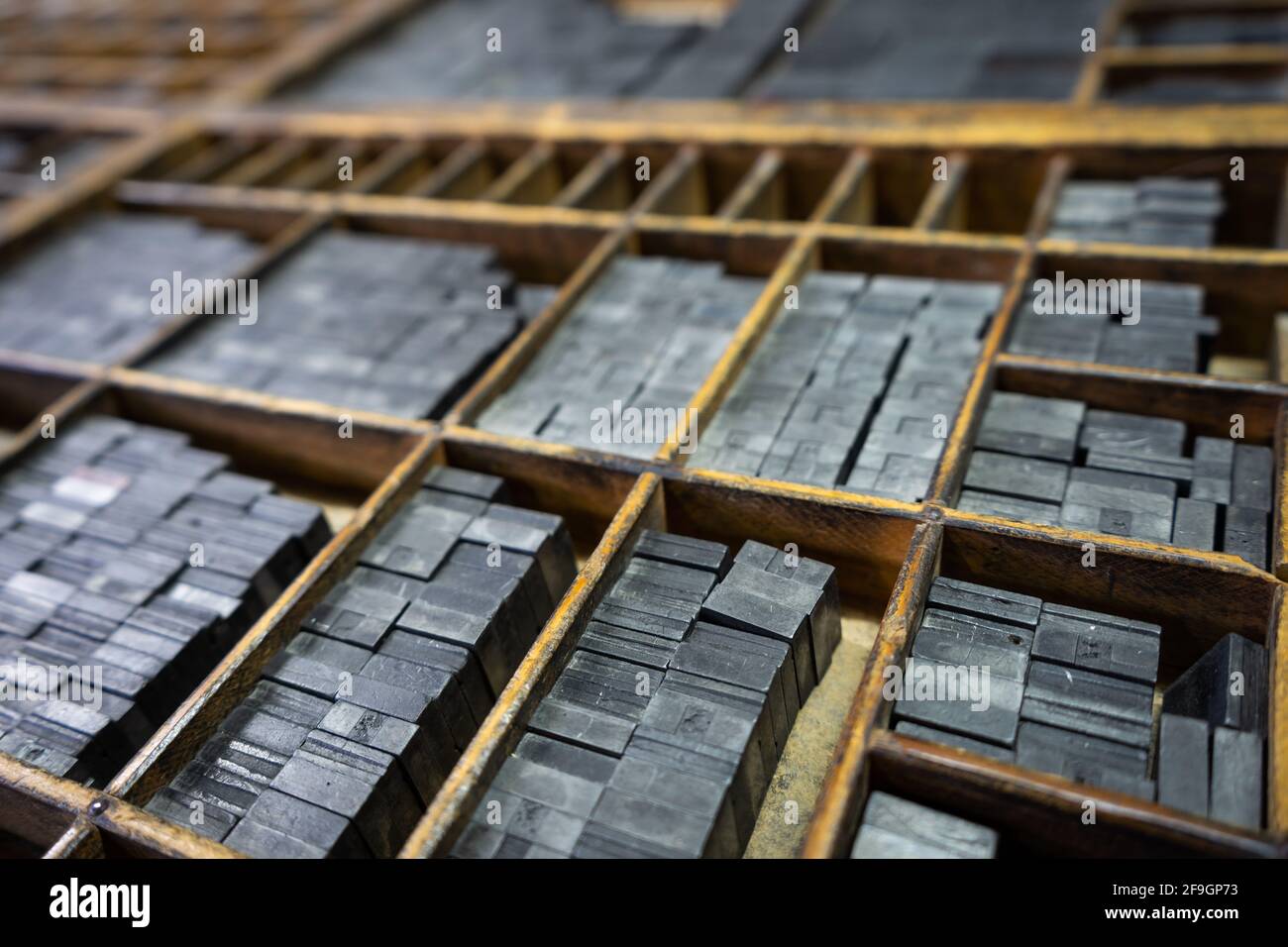 Printing drawer with grids to organize the types of typography that are ...