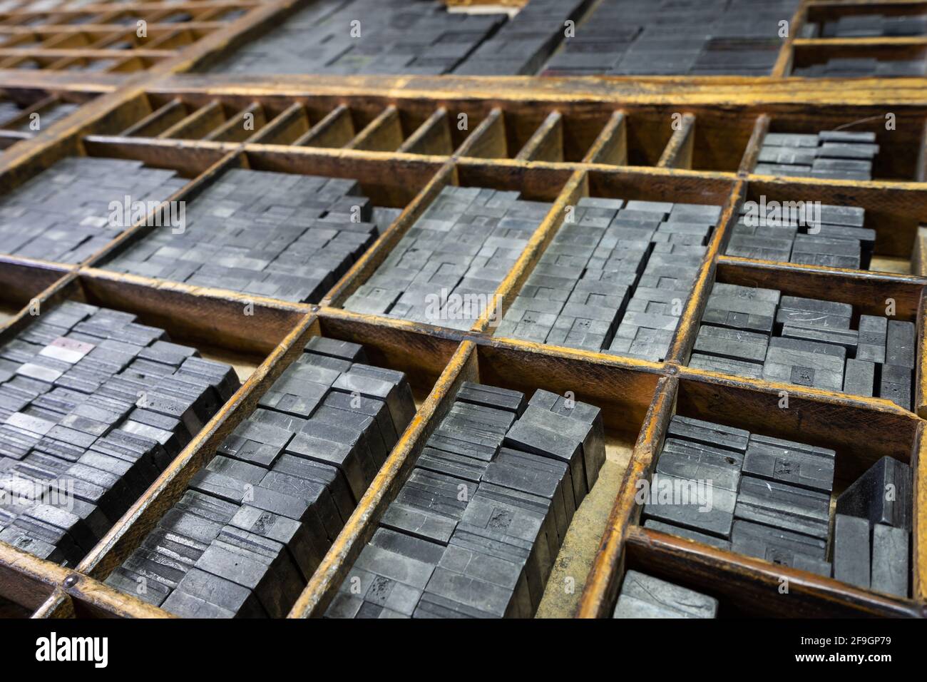 Printing drawer with grids to organize the types of lead that are ...