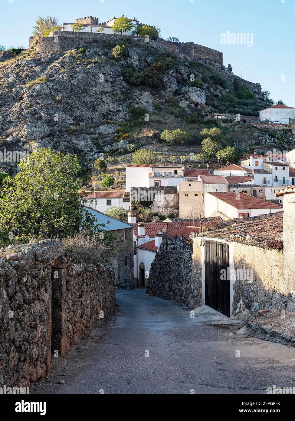 Castle in the village of Montanchez, Extremadura, Spain Stock Photo - Alamy