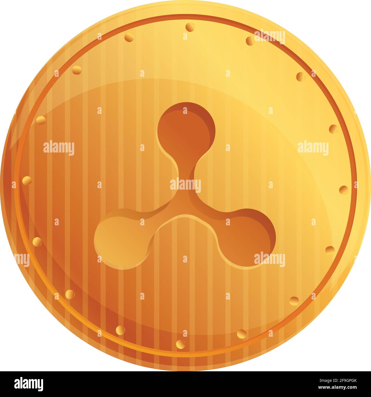 Ripple coin cryptocurrency icon. Cartoon of Ripple coin cryptocurrency ...