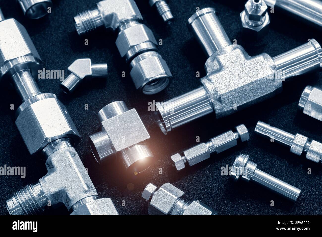 Many types of metal details industrial design background Stock Photo ...