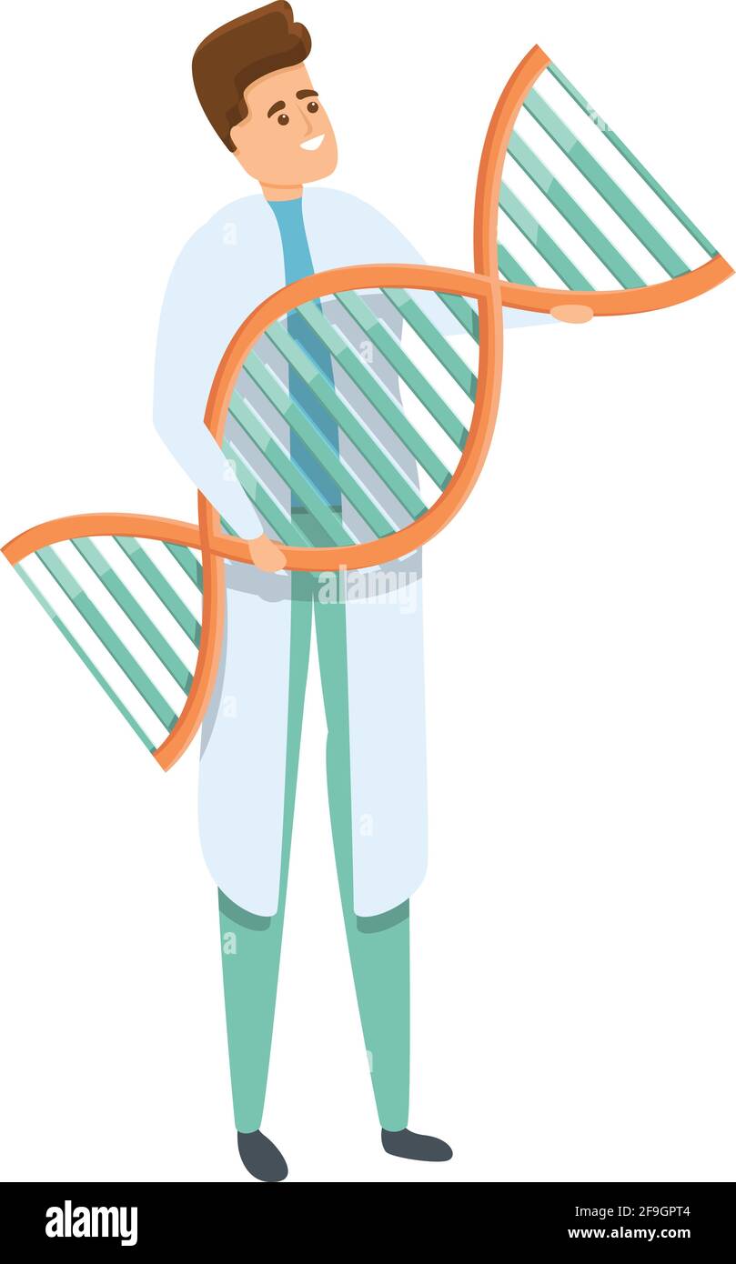 Scientist extract dna icon. Cartoon of Scientist extract dna vector ...