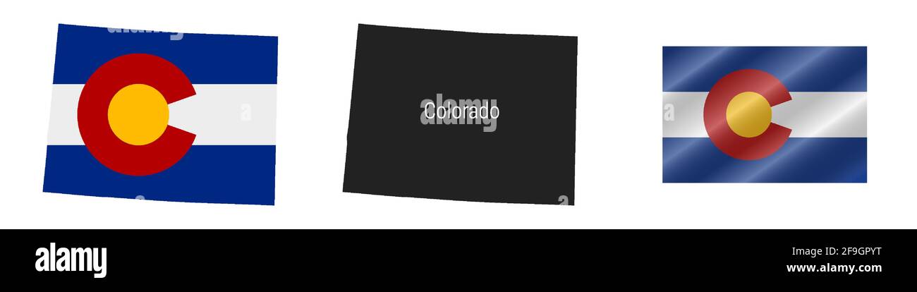 Colorado Us State Map With Masked Flag Detailed Silhouette Waving