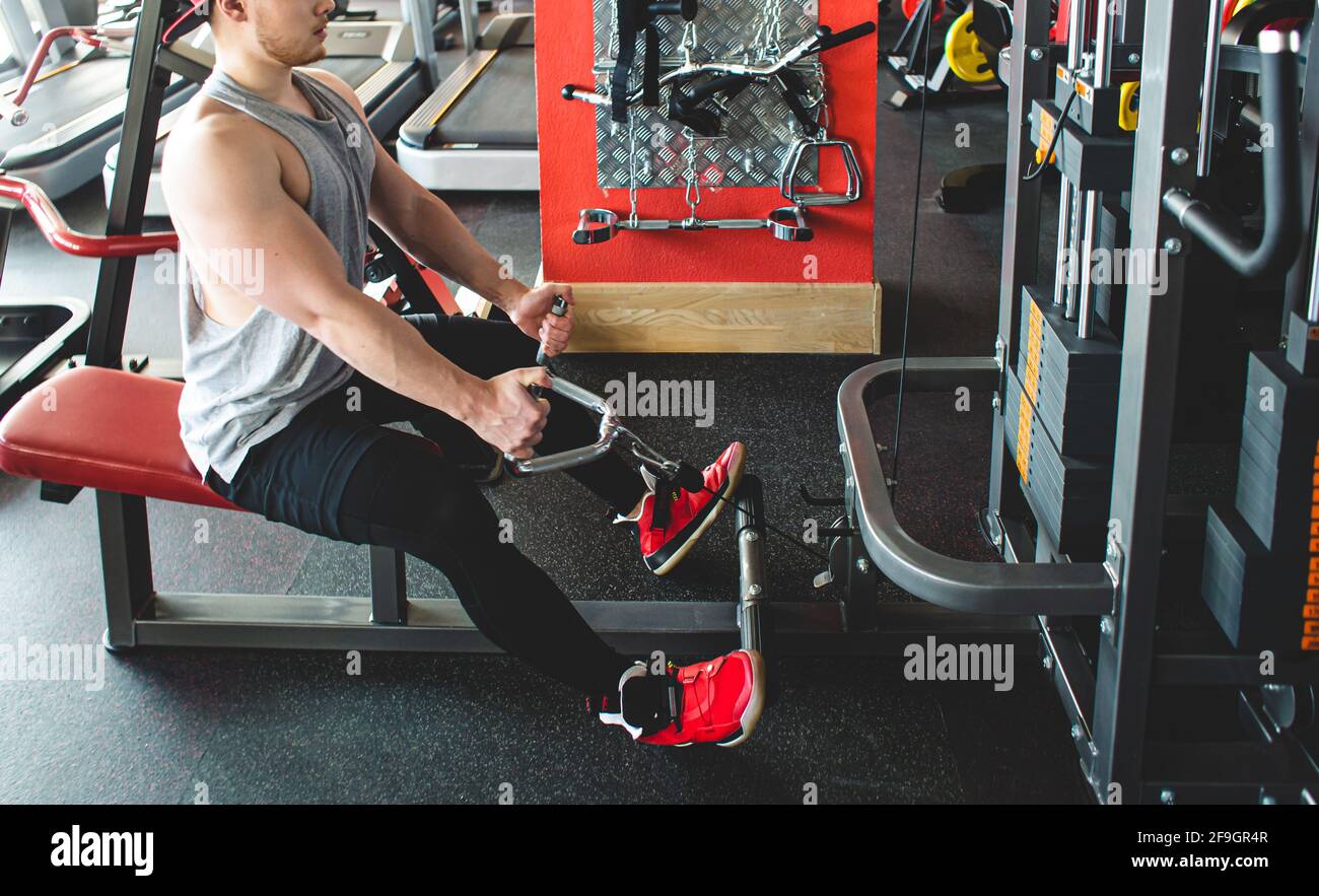 Exercises on simulator hi-res stock photography and images - Alamy