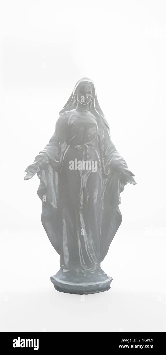 Mary statue isolated on white background 3d illustration Stock Photo ...