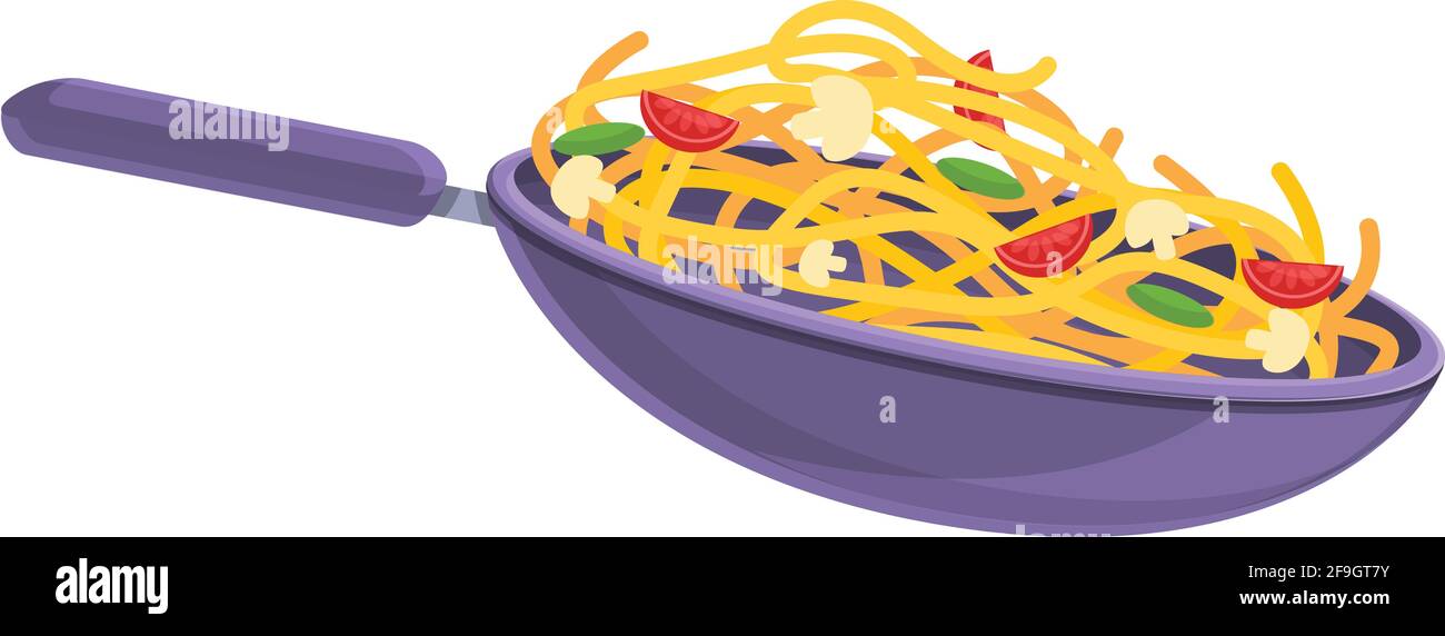 Wok food icon. Cartoon of Wok food vector icon for web design isolated ...