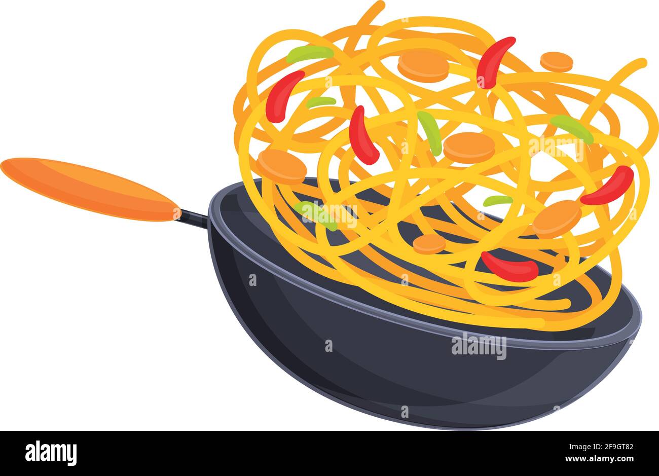 Mix wok food icon. Cartoon of Mix wok food vector icon for web design ...