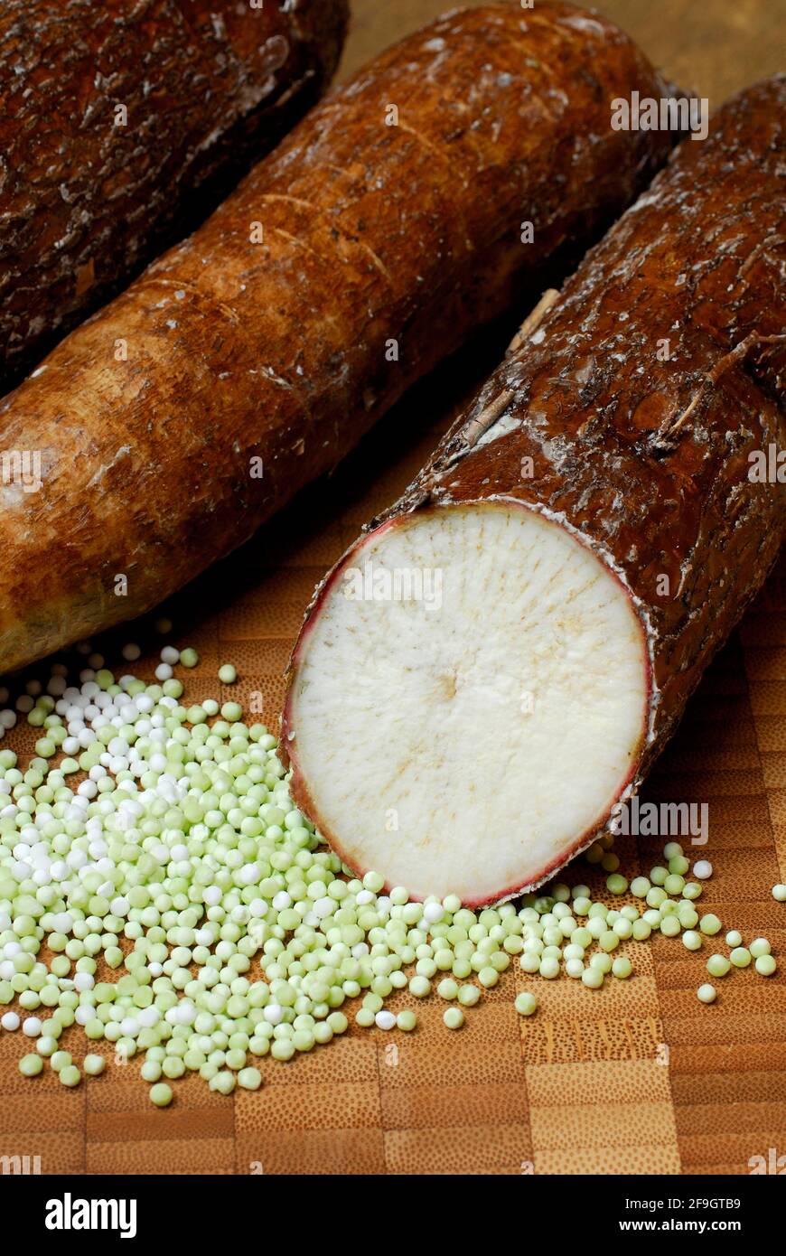 Cassavaroots and tapioca beads, roots (Manihot esculenta) tapioca beads ...