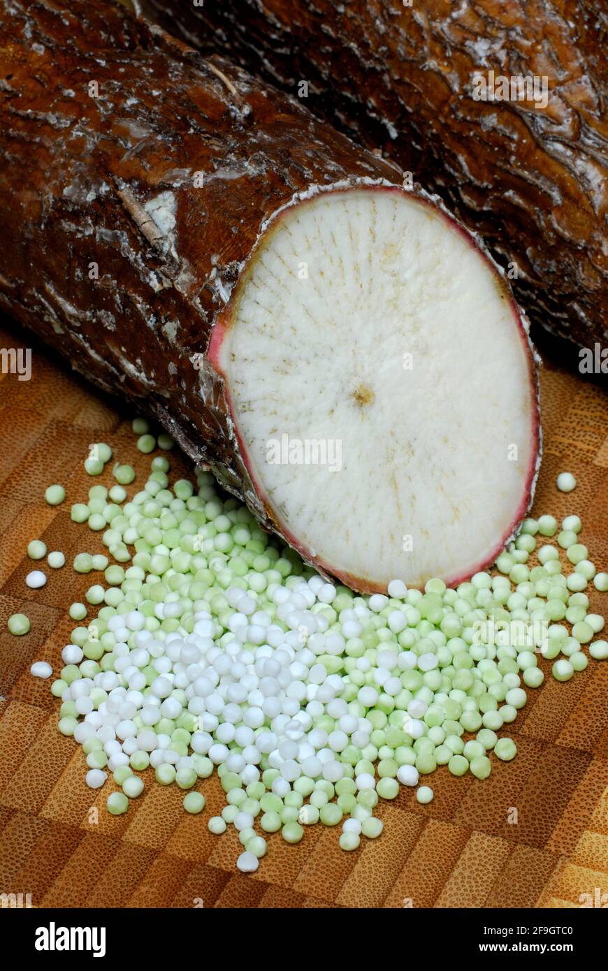 Cassavaroots and tapioca beads, roots (Manihot esculenta) tapioca beads ...