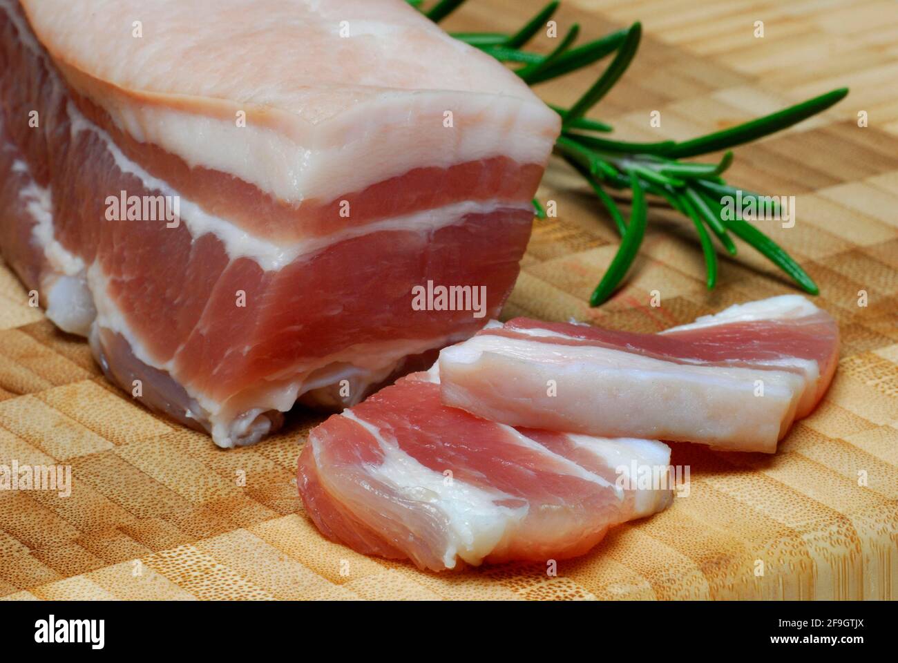 Salted bacon, pork bacon, cured bacon Stock Photo - Alamy