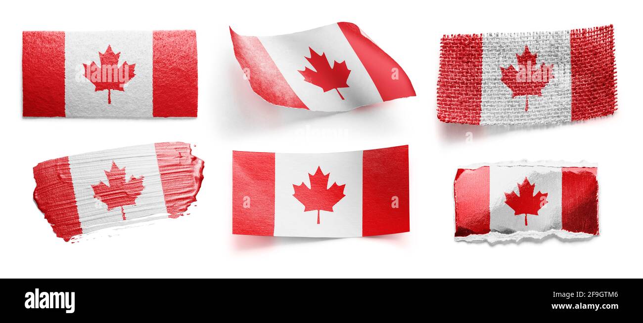 Set of the national flag of Canada on a white background Stock Photo ...