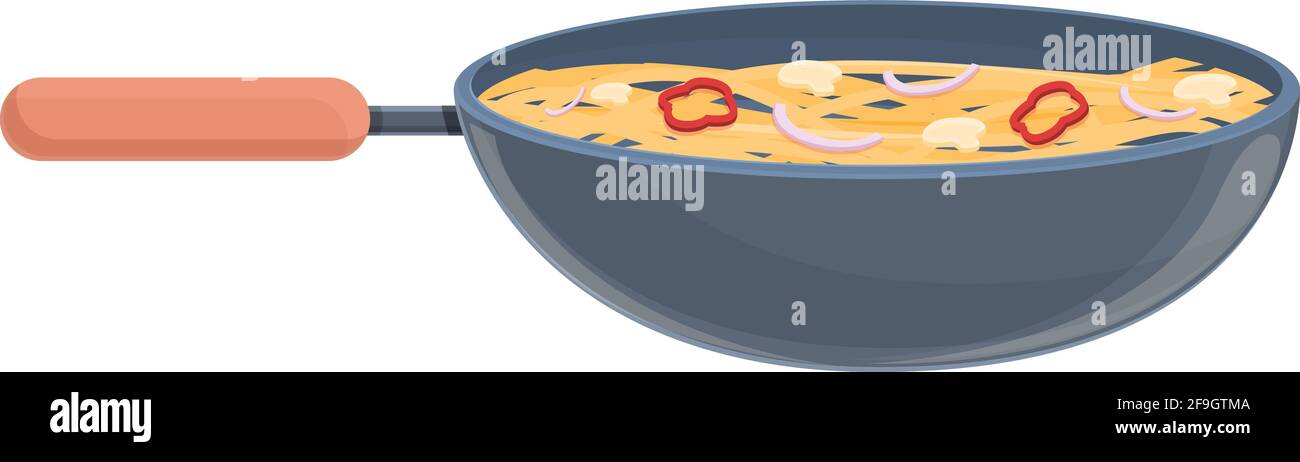 Wok food hot pan icon. Cartoon of Wok food hot pan vector icon for web ...