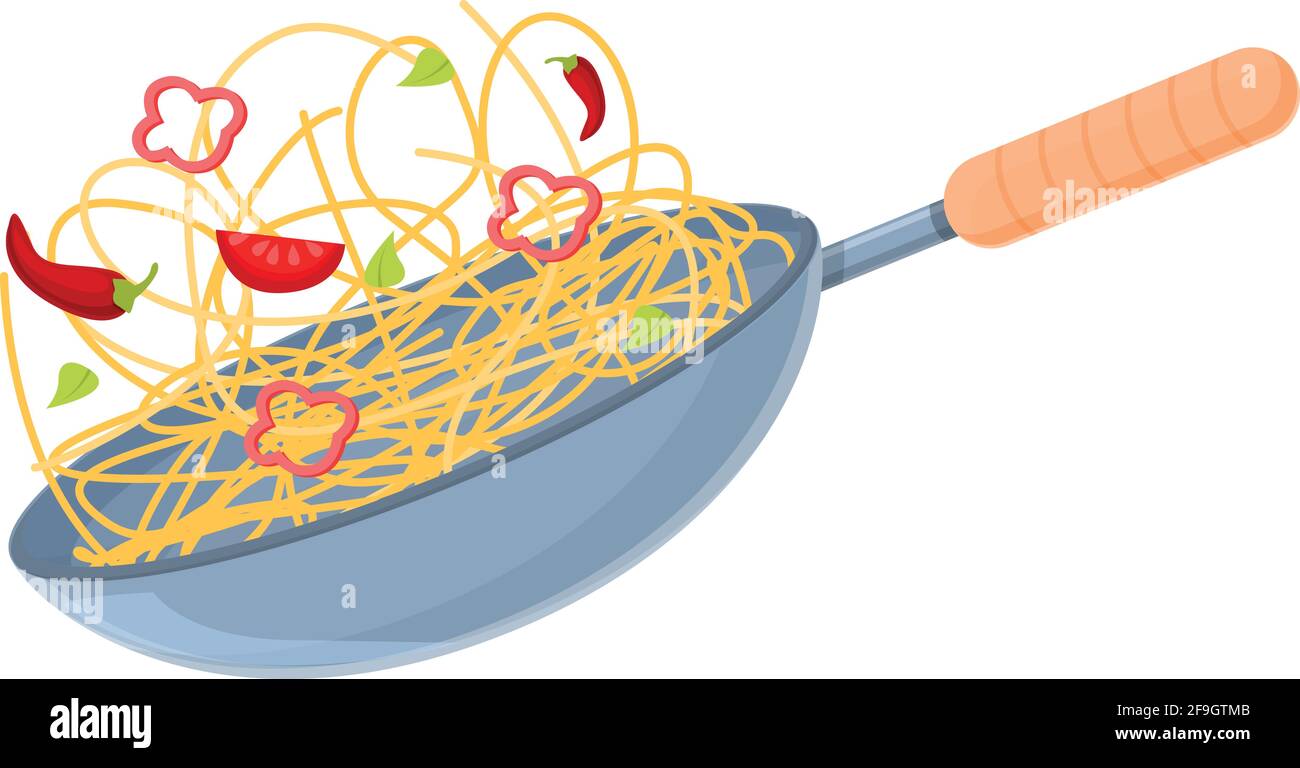 Wok food tomato icon. Cartoon of Wok food tomato vector icon for web ...