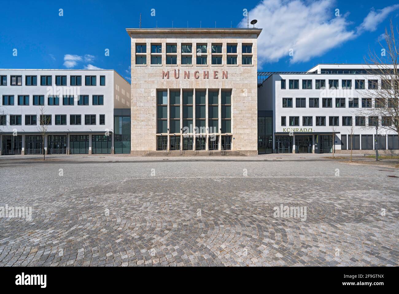 Listed heraldic hall of the former Munich-Riem Airport, now Agendis ...