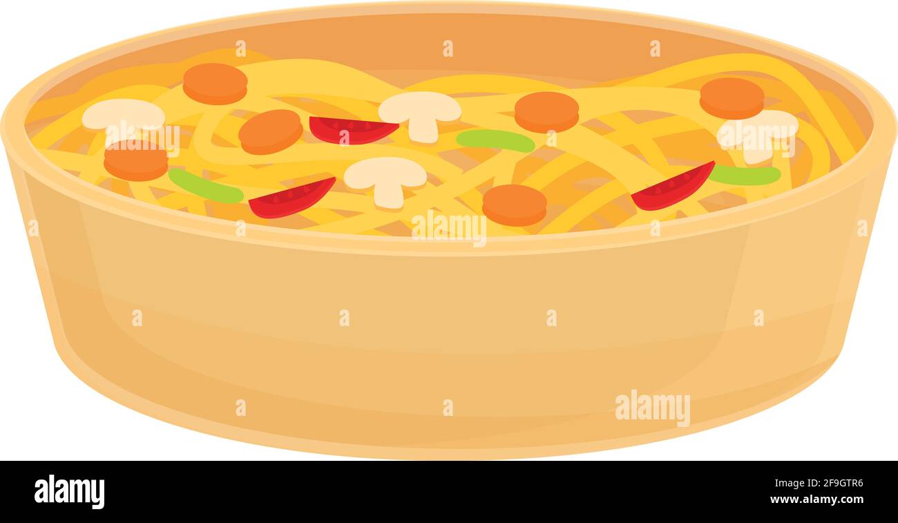 Wok food wood pot icon. Cartoon of Wok food wood pot vector icon for ...