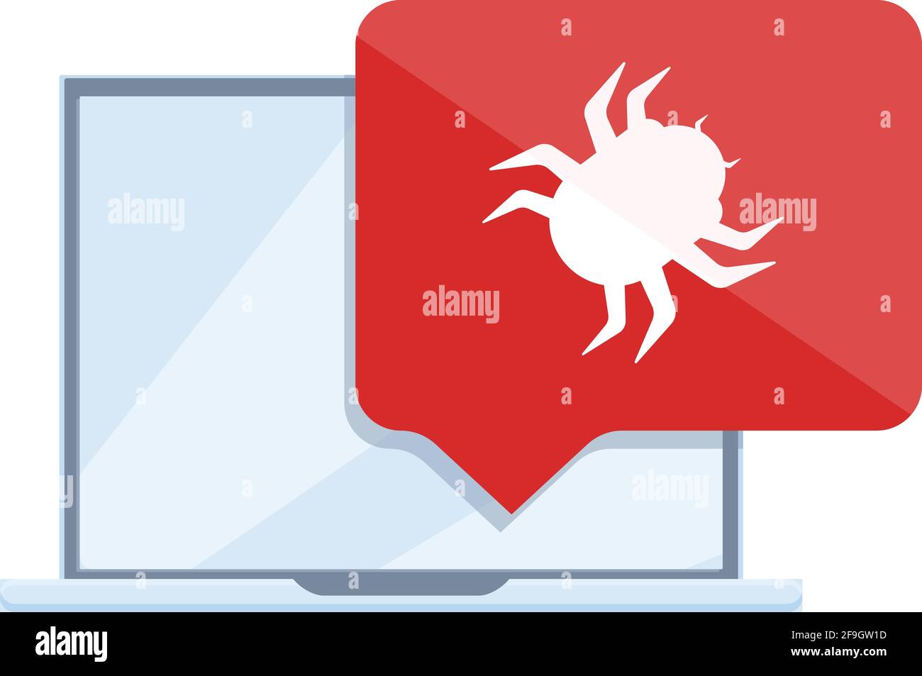 Virus malware laptop icon. Cartoon of Virus malware laptop vector icon ...
