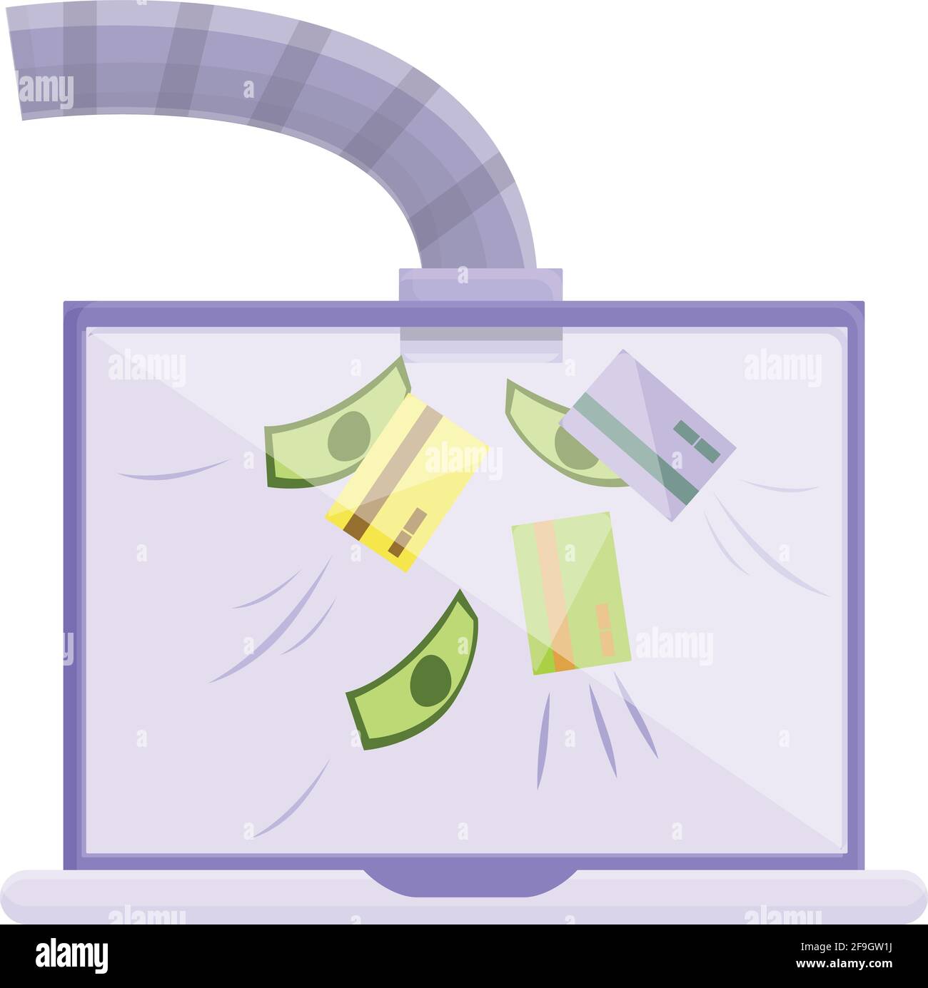 Money risk malware icon. Cartoon of Money risk malware vector icon for ...