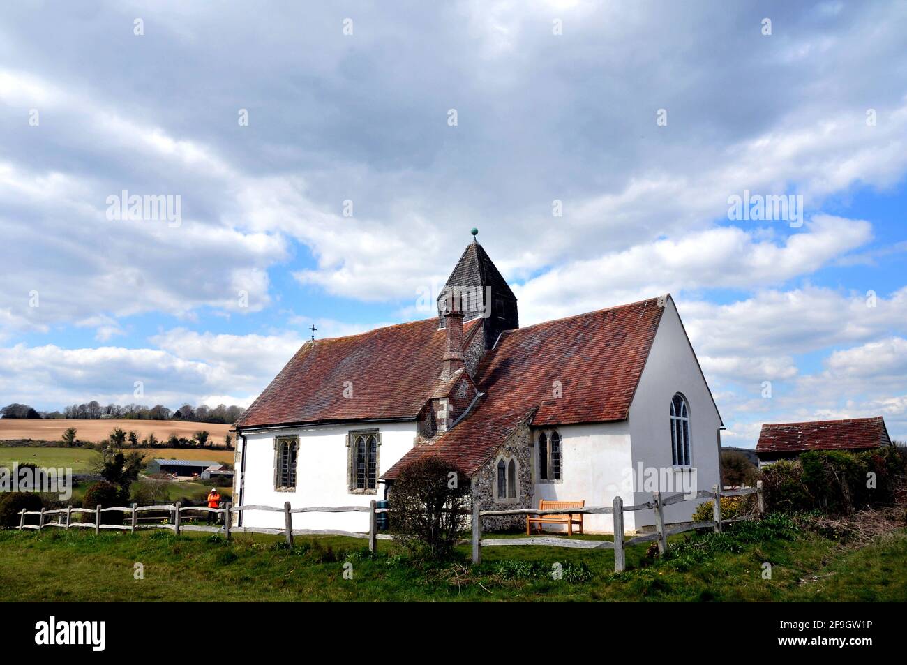 THE 11TH CENTURY CHURCH ST HUBERT'S THAT DATES FROM 1053 AT IDSWORTH ...