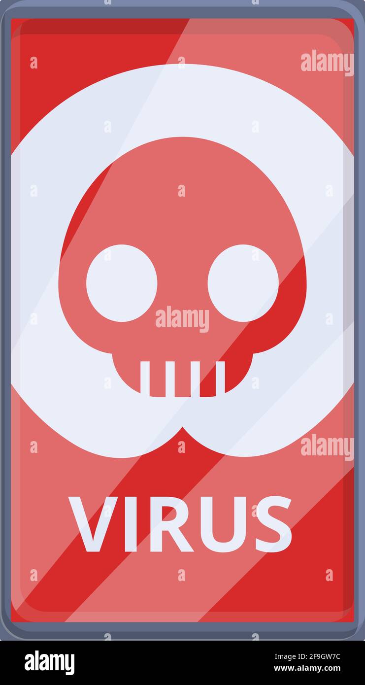 Virus malware smartphone icon. Cartoon of Virus malware smartphone ...