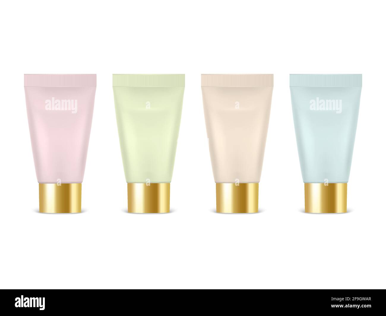 Vector 3d Realistic Plastic, Metal Pink, Green, Beige, Blue Tooth Paste ...