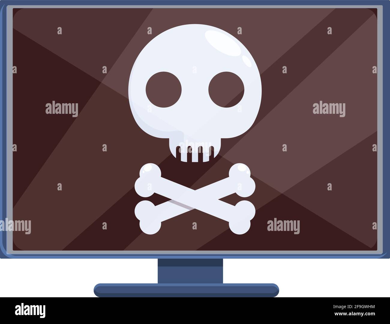 Hacked pc icon. Cartoon of Hacked pc vector icon for web design ...