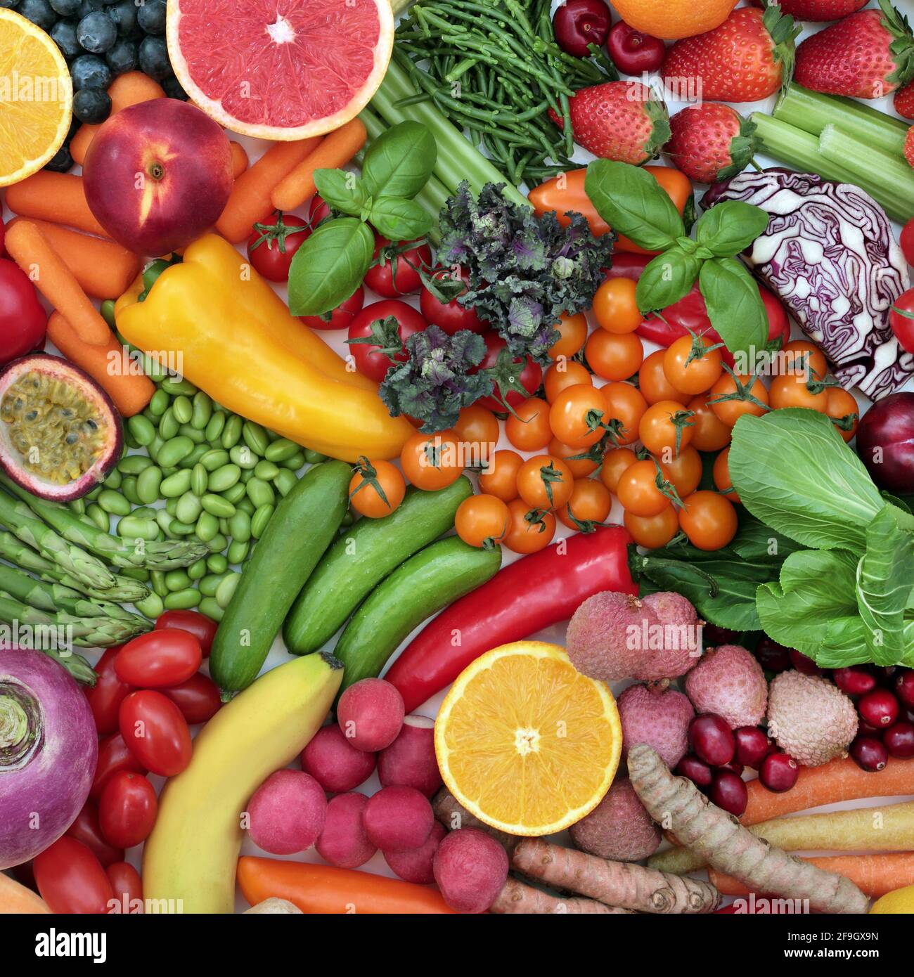 Fruit & vegetable healthy food collection very high in antioxidants ...