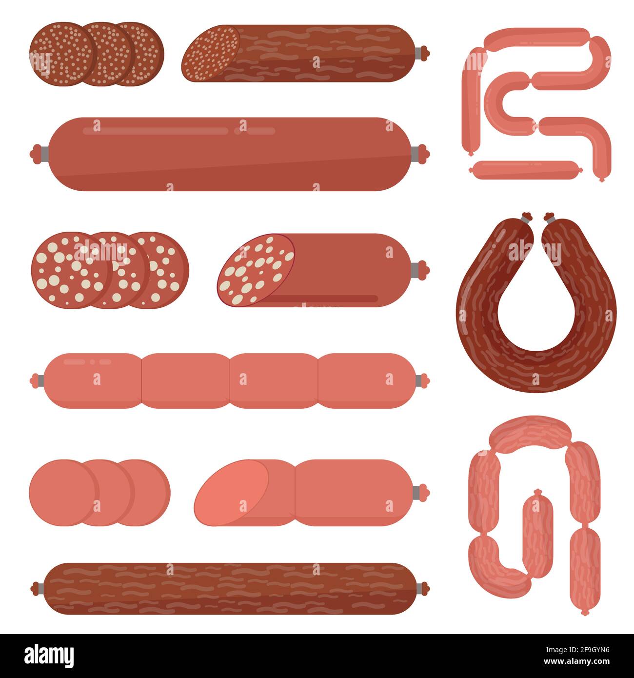 Sausages at butcher Stock Vector Images - Alamy