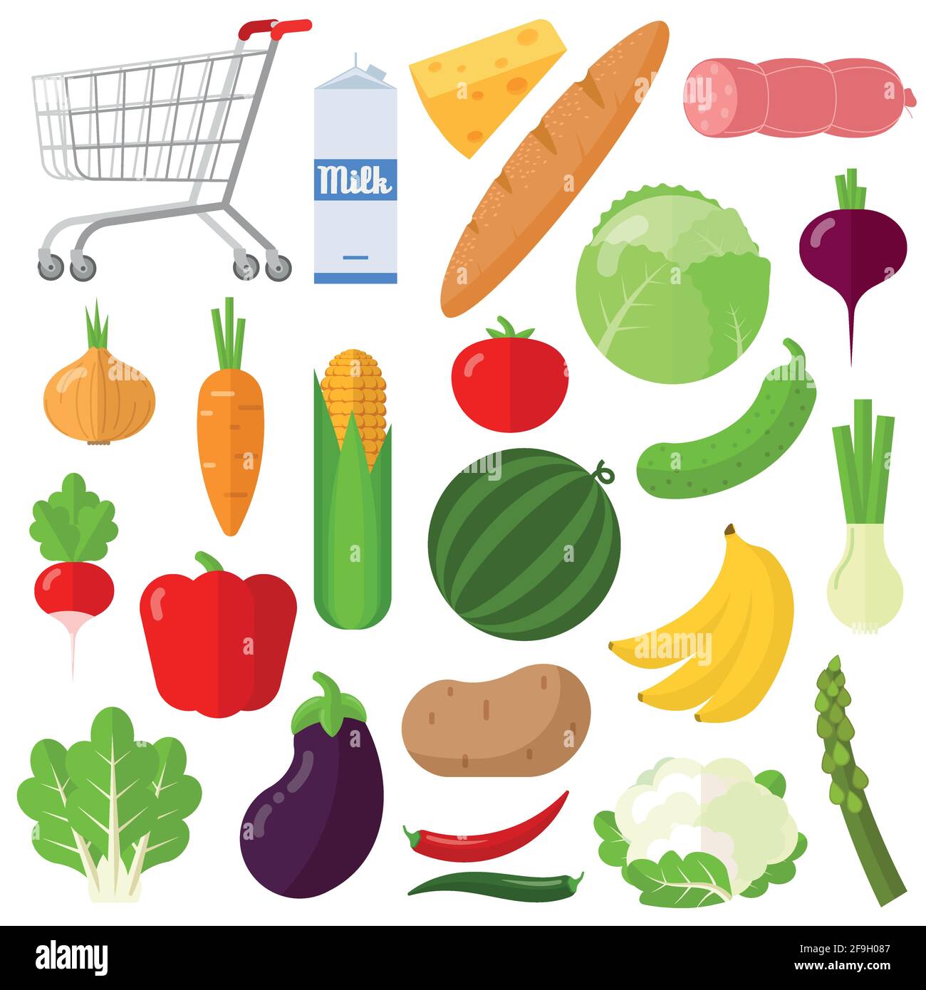 Flat design vegetable icon set Stock Vector Image & Art - Alamy
