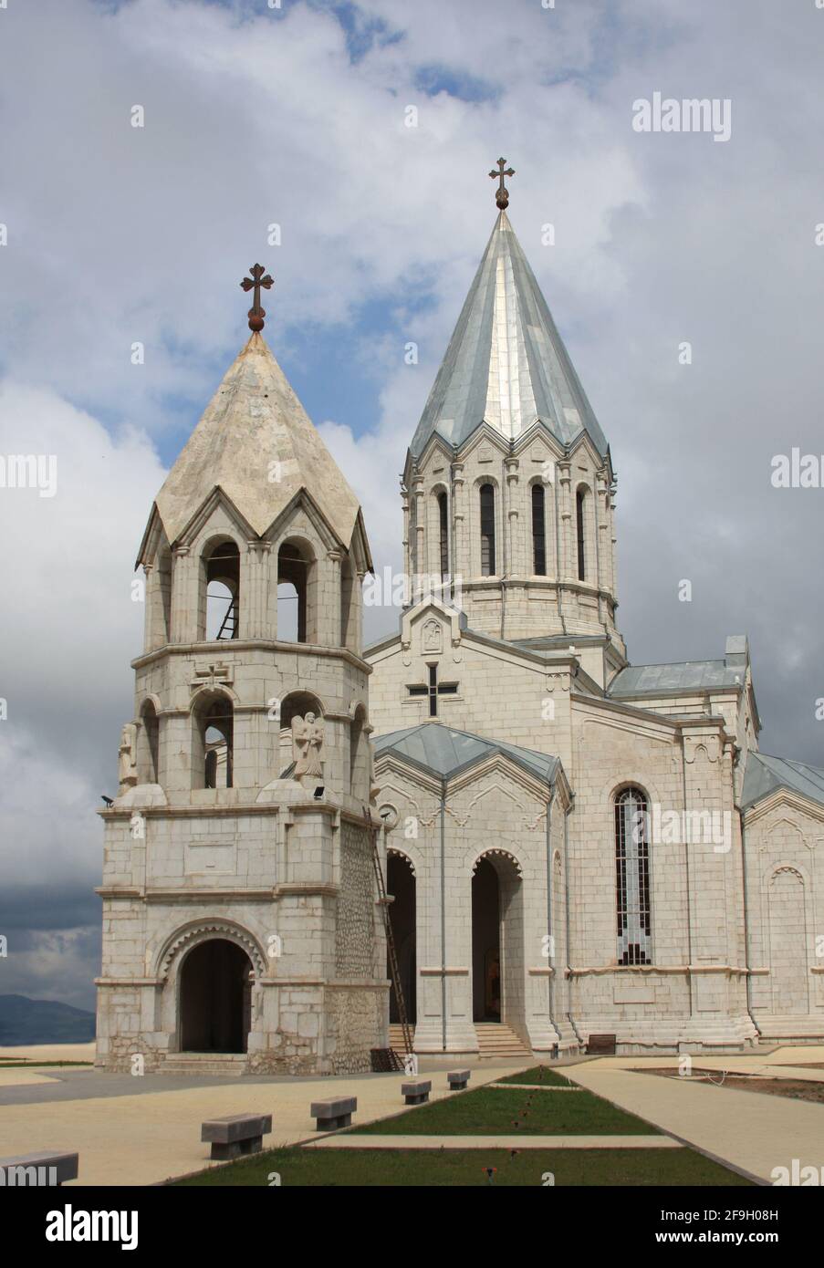 A vertical shot of the Ghazanchetsots Cathedral in Shushi, Armenia ...