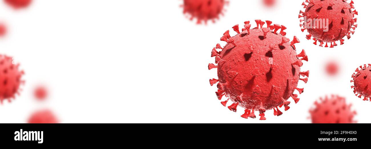 Coronavirus on white background. COVID-19 pandemic. Coronavirus disease ...