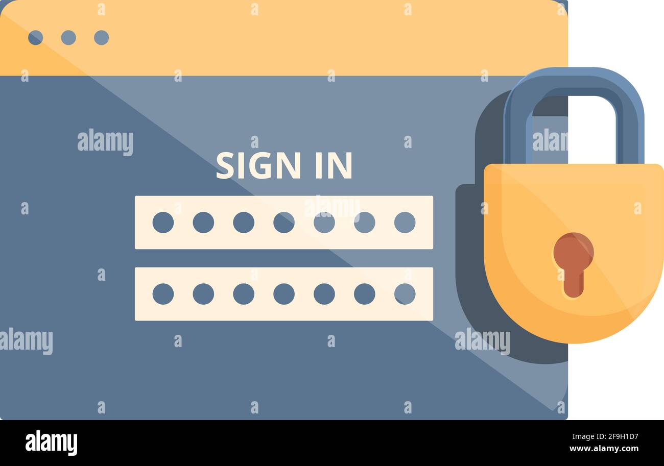 Login password protection icon. Cartoon of Login password protection ...