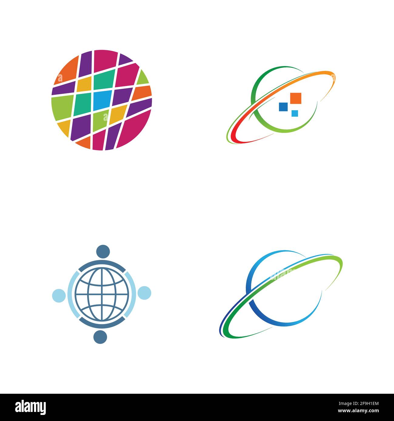 creative global vector logo set illustration design template Stock ...