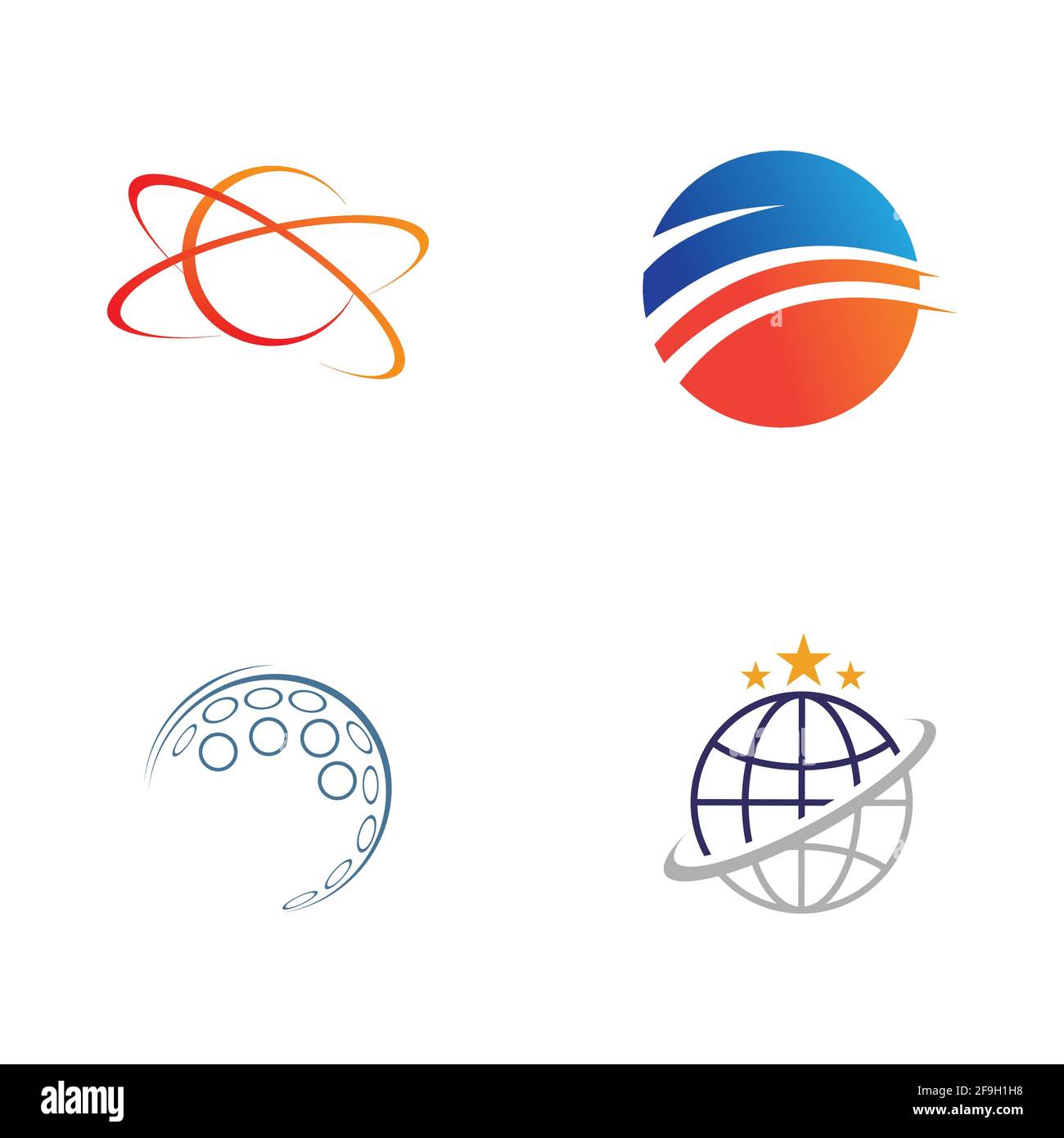 creative global vector logo set illustration design template Stock ...