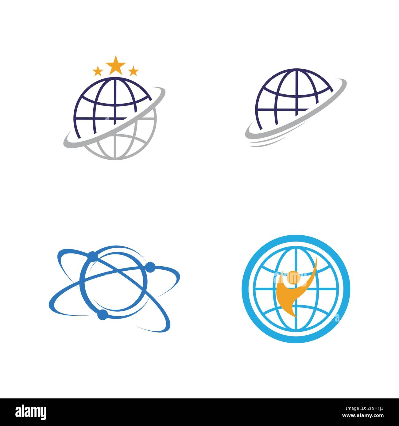 creative global vector logo set illustration design template Stock ...