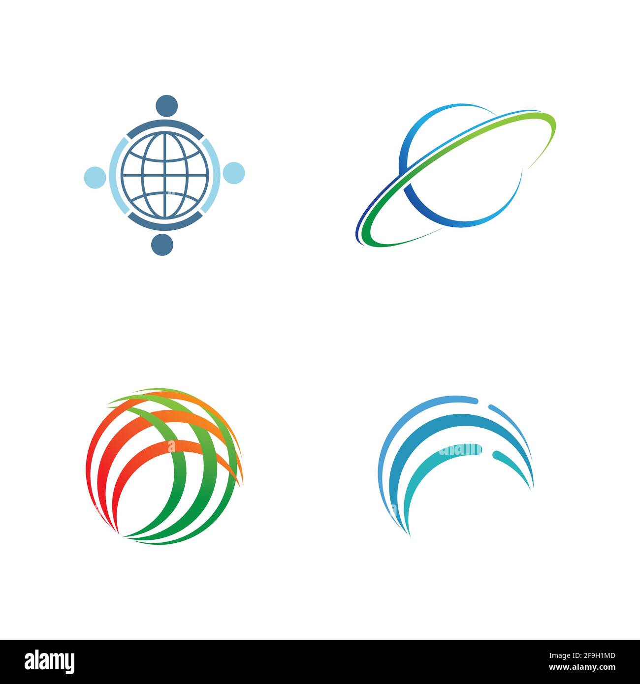 creative global vector logo set illustration design template Stock ...