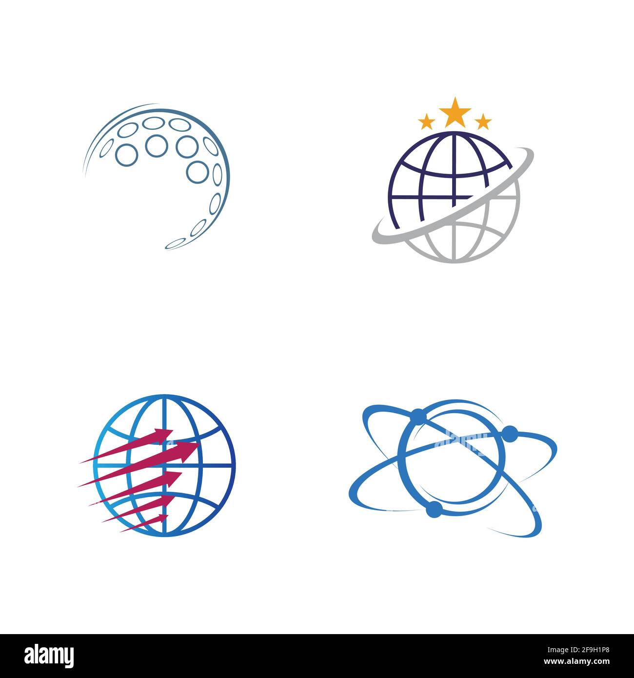 creative global vector logo set illustration design template Stock ...