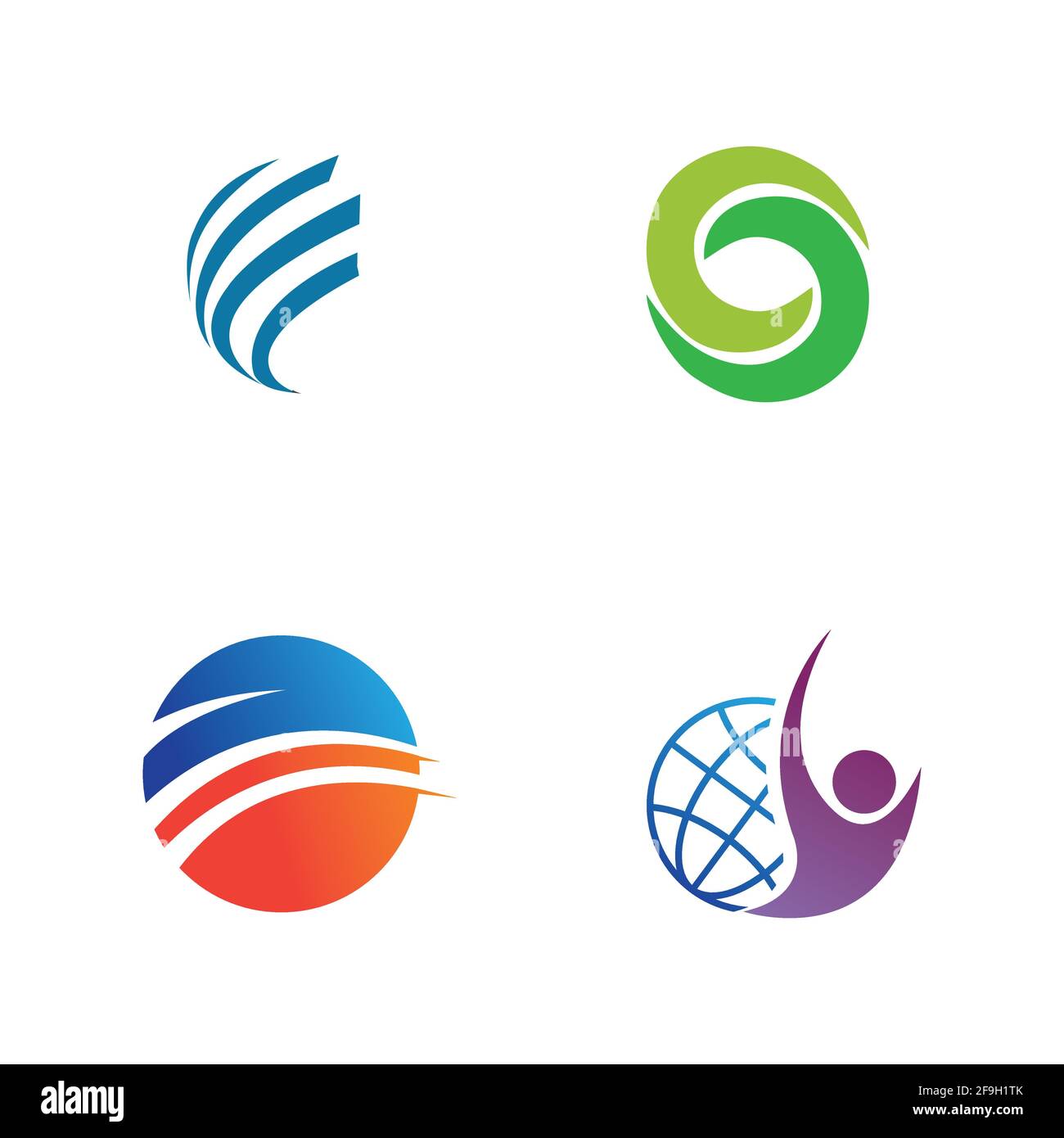 creative global vector logo set illustration design template Stock ...