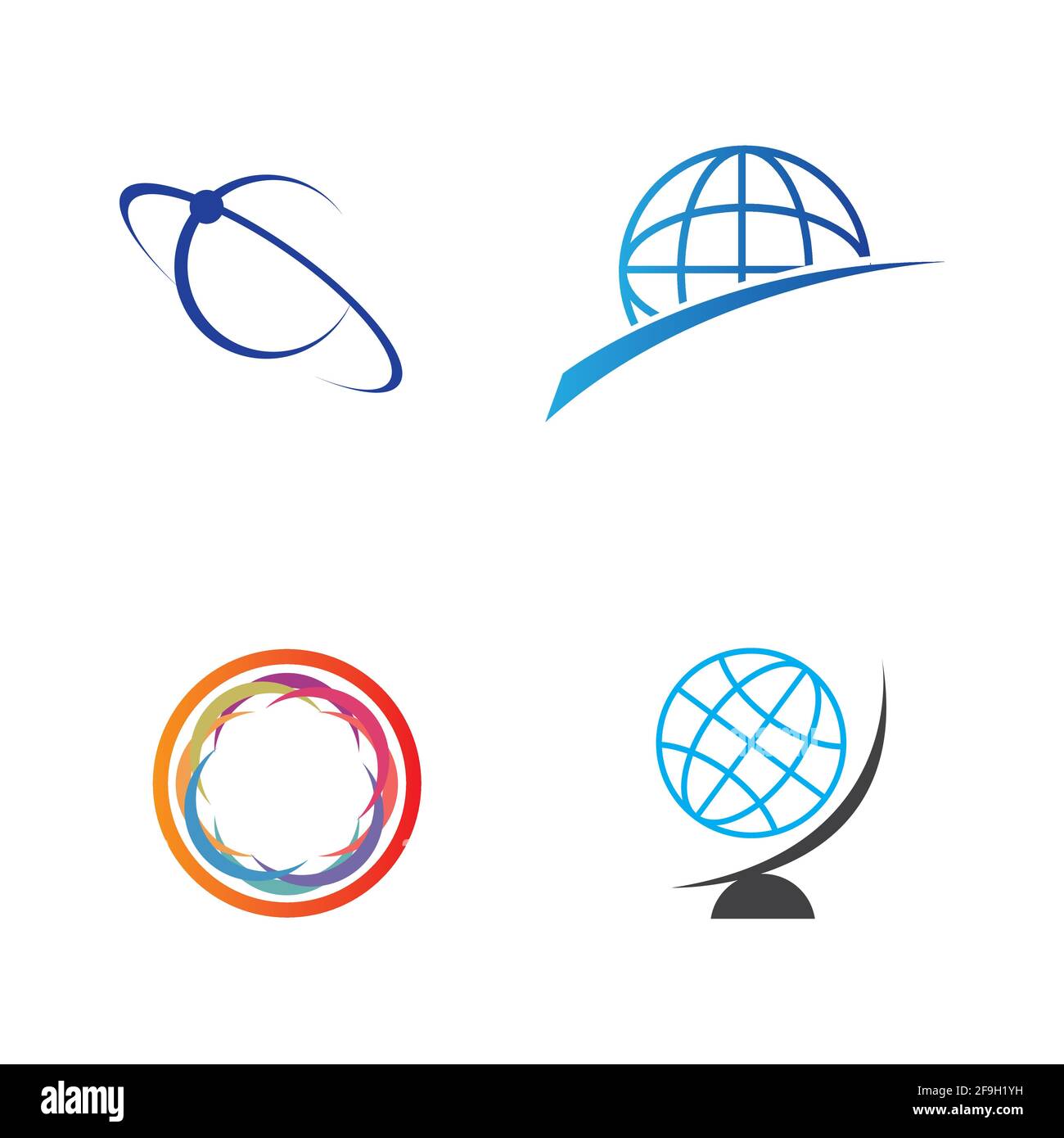 creative global vector logo set illustration design template Stock ...