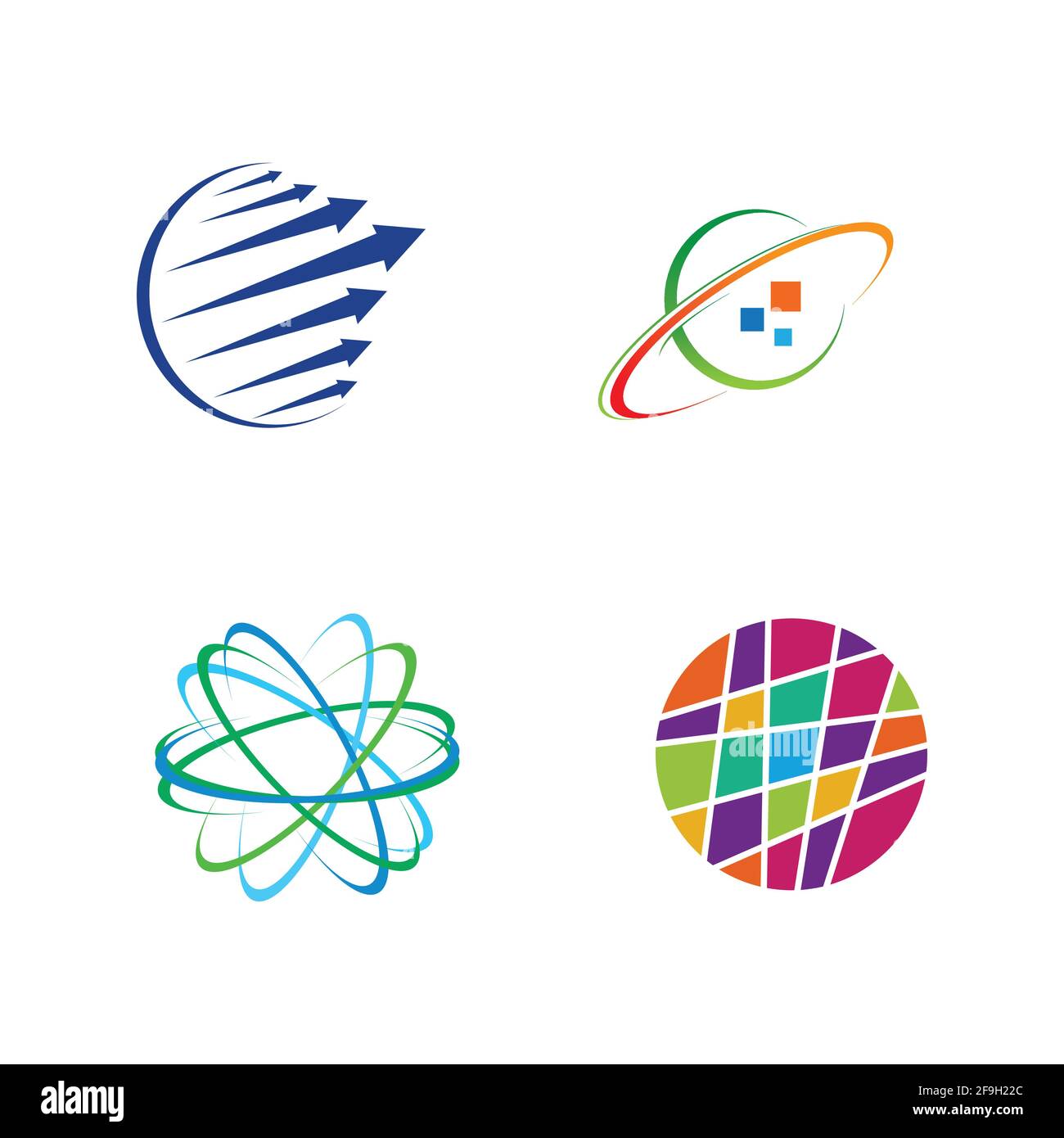 creative global vector logo set illustration design template Stock ...