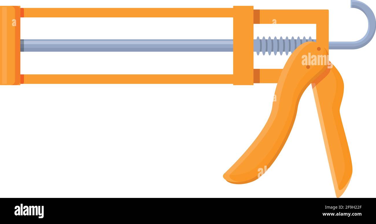 Plastic silicone caulk gun icon. Cartoon of Plastic silicone caulk gun ...